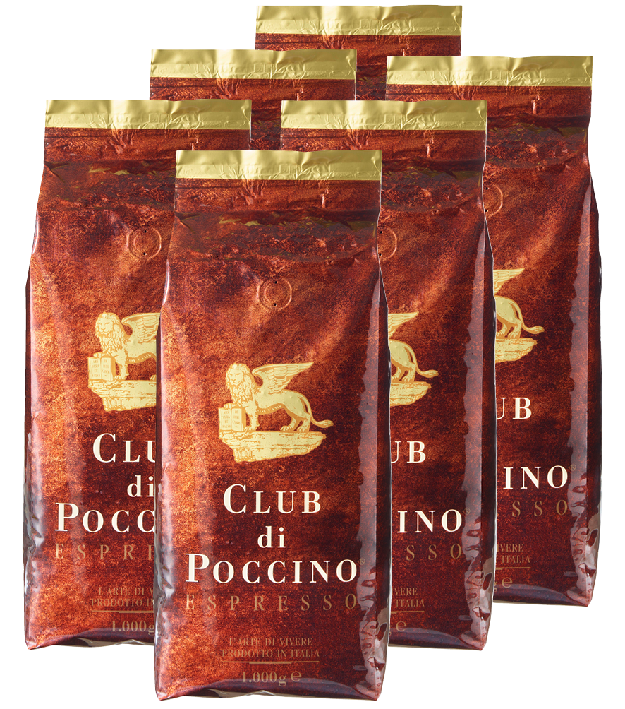 Vorteilspreis! CLUB di POCCINO 6 x 1000g Bohnen | Poccino