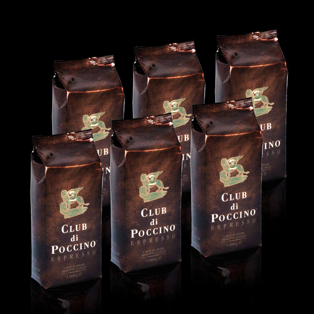 Vorteilspreis! CLUB di POCCINO 6 x 1000g Bohnen | Poccino